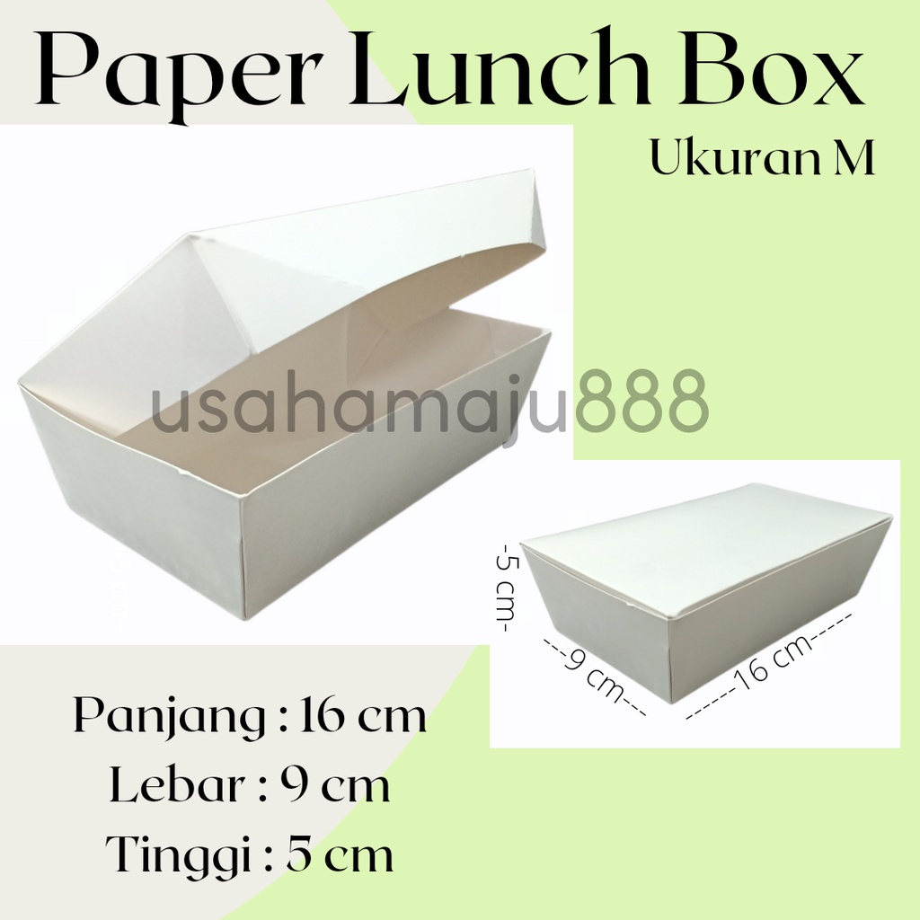Jual Paper Lunch Box Polos ukuran M (50pcs) / Kotak Dus Makanan ...