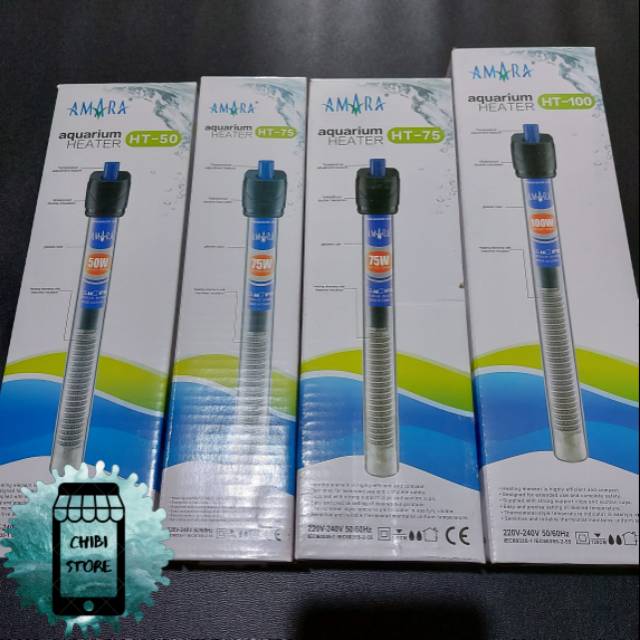 Jual HEATER AQUARIUM AMARA 50W 75W 100W HT-50 HT-75 HT-100 PEMANAS AIR ...