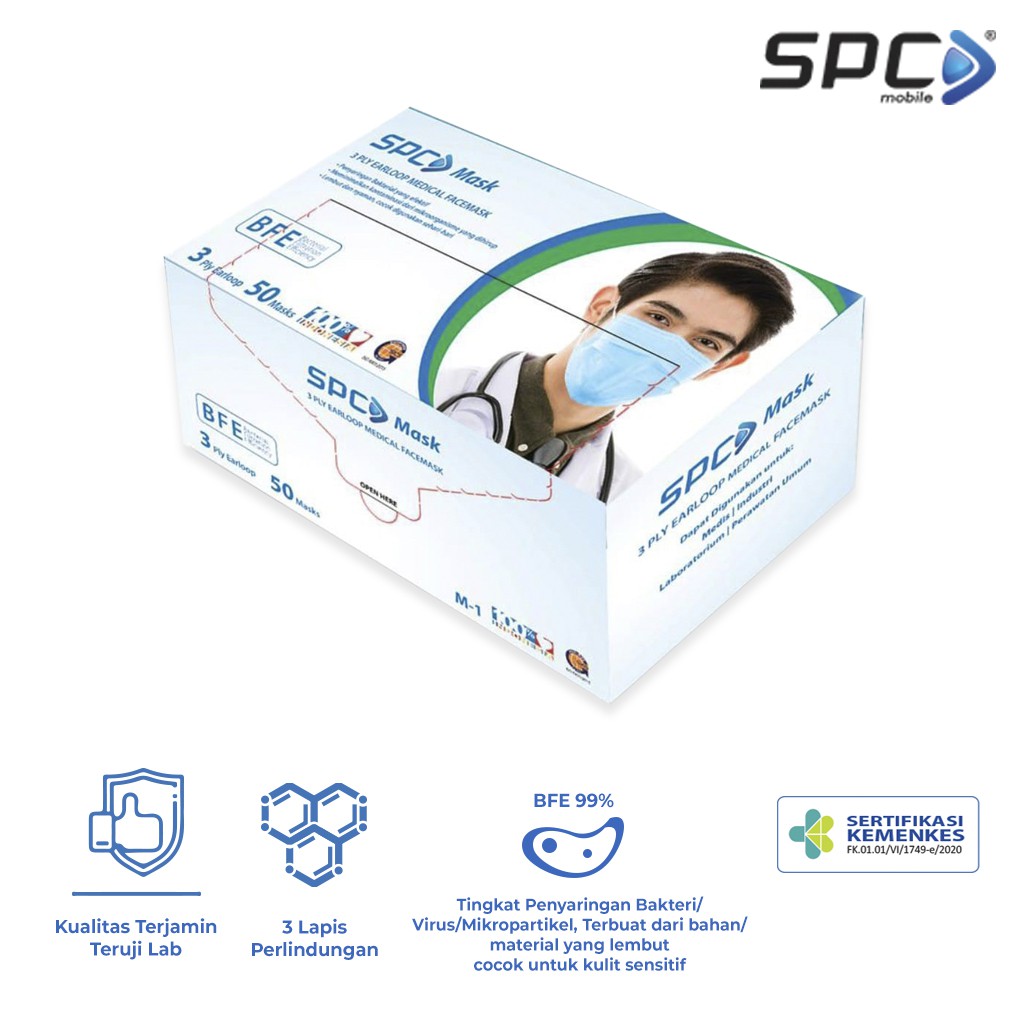 Jual SPC Masker Earloop M1 Medical - Masker 3ply Pelindung Teruji ...
