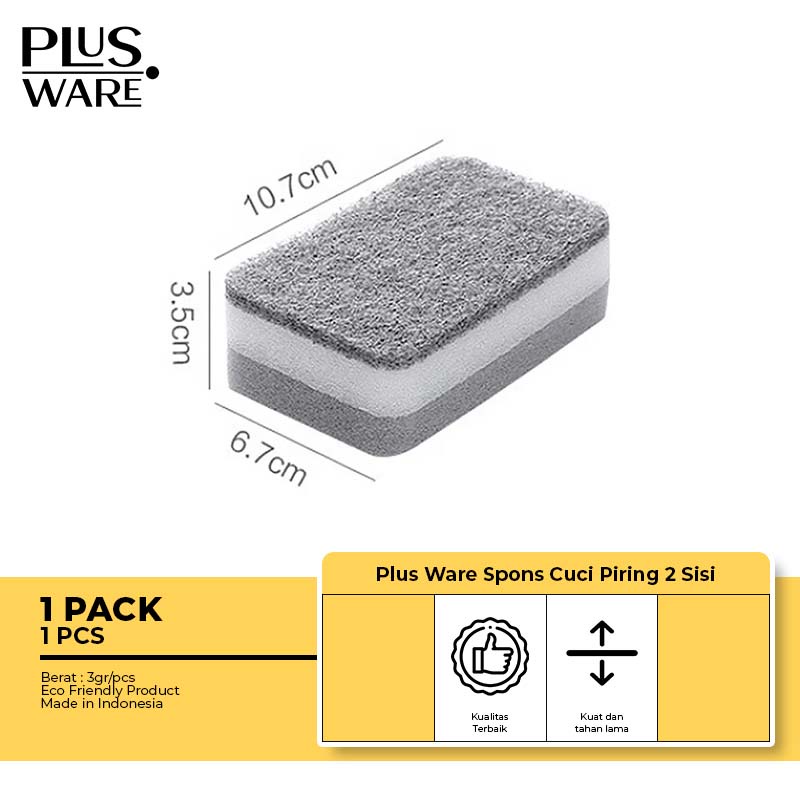 Jual Plusware Spons Cuci Piring 2 Sisi Pembersih Alat Masak Dapur ...