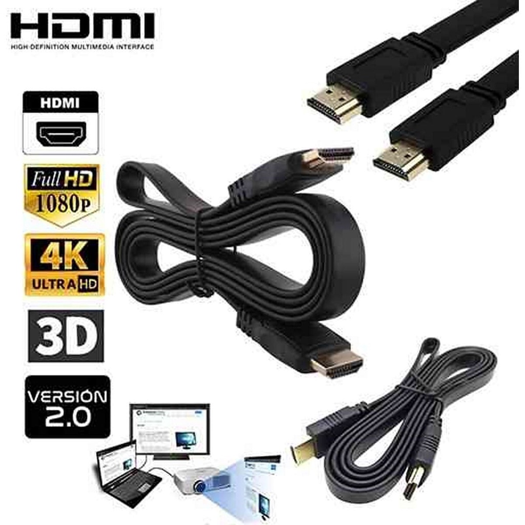 Jual Kabel HDTV v1.4-1.5Meter Gepeng# CABLE HDmi v1.4-1.5M FLAT ...