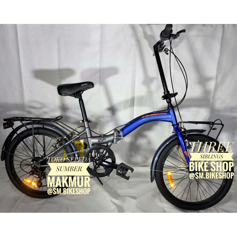 Jual SEPEDA LIPAT UNITED STYLO 20 INCH 5 SPEED WARNA BIRU | Shopee ...