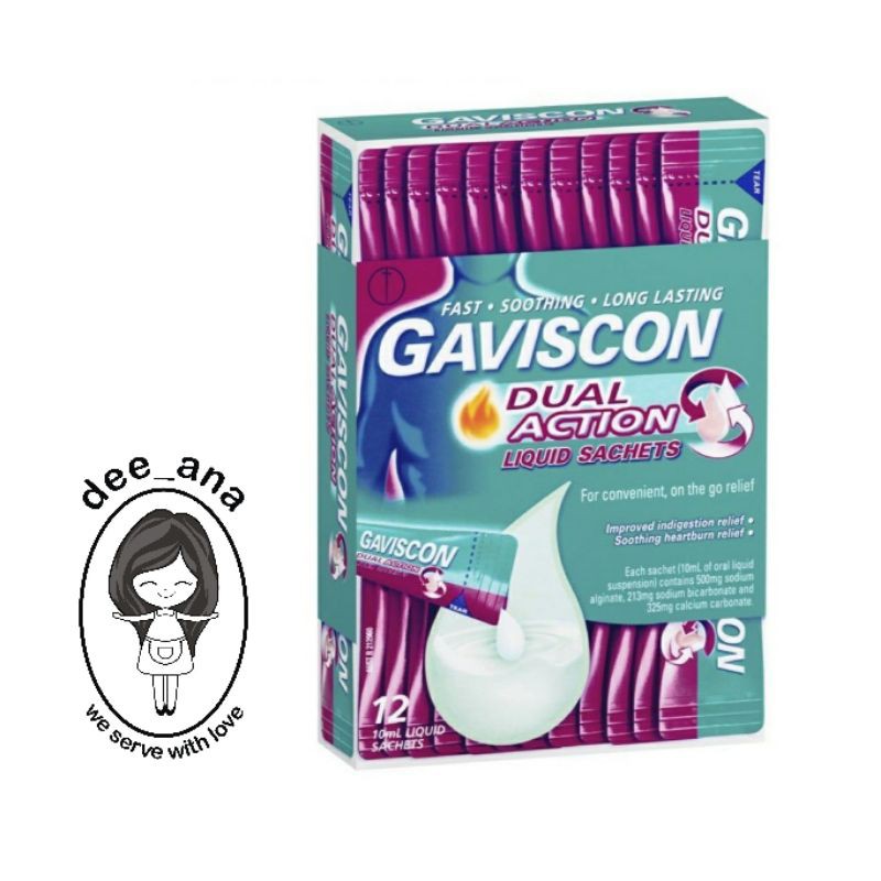 Jual Obat Maag GAVISCON Liquid Dual Action 10ml 12 sachets | Shopee ...