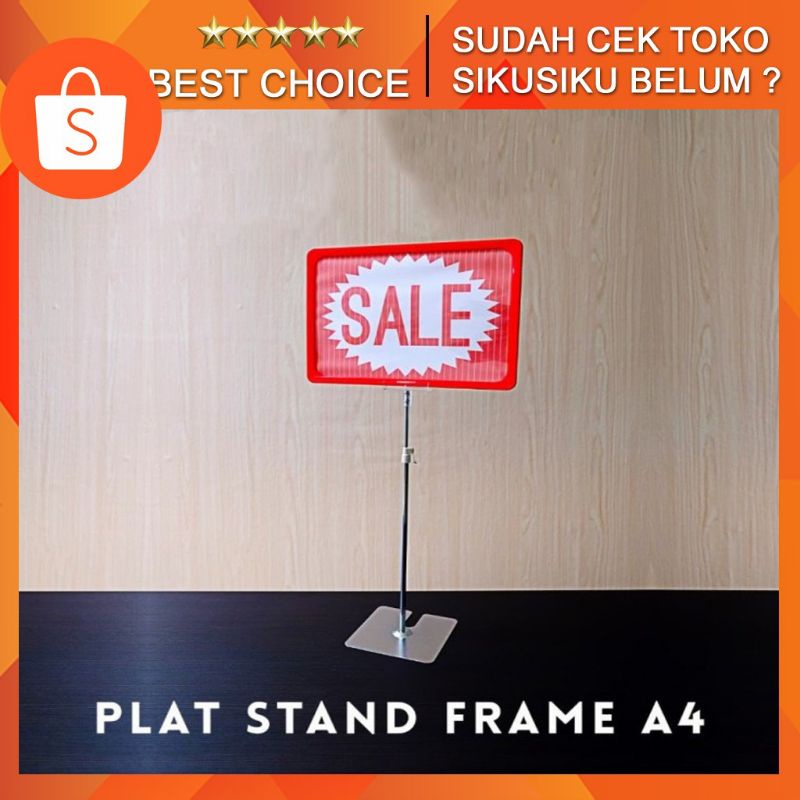 Jual Display Harga Frame A4 Size Label Promo Plat Standing Meja ...