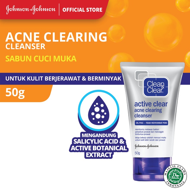 Jual Clean & Clear Acne Clearing Cleanser Sabun Cuci Muka Pembersih ...