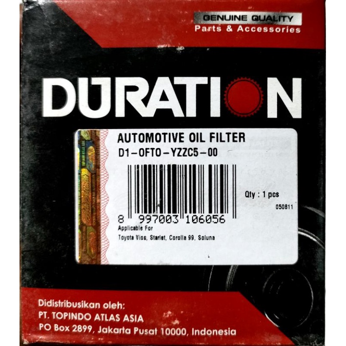 Jual Harga Promo Filter Oli Mobil ( DURATION OIL FILTER ) | Shopee ...