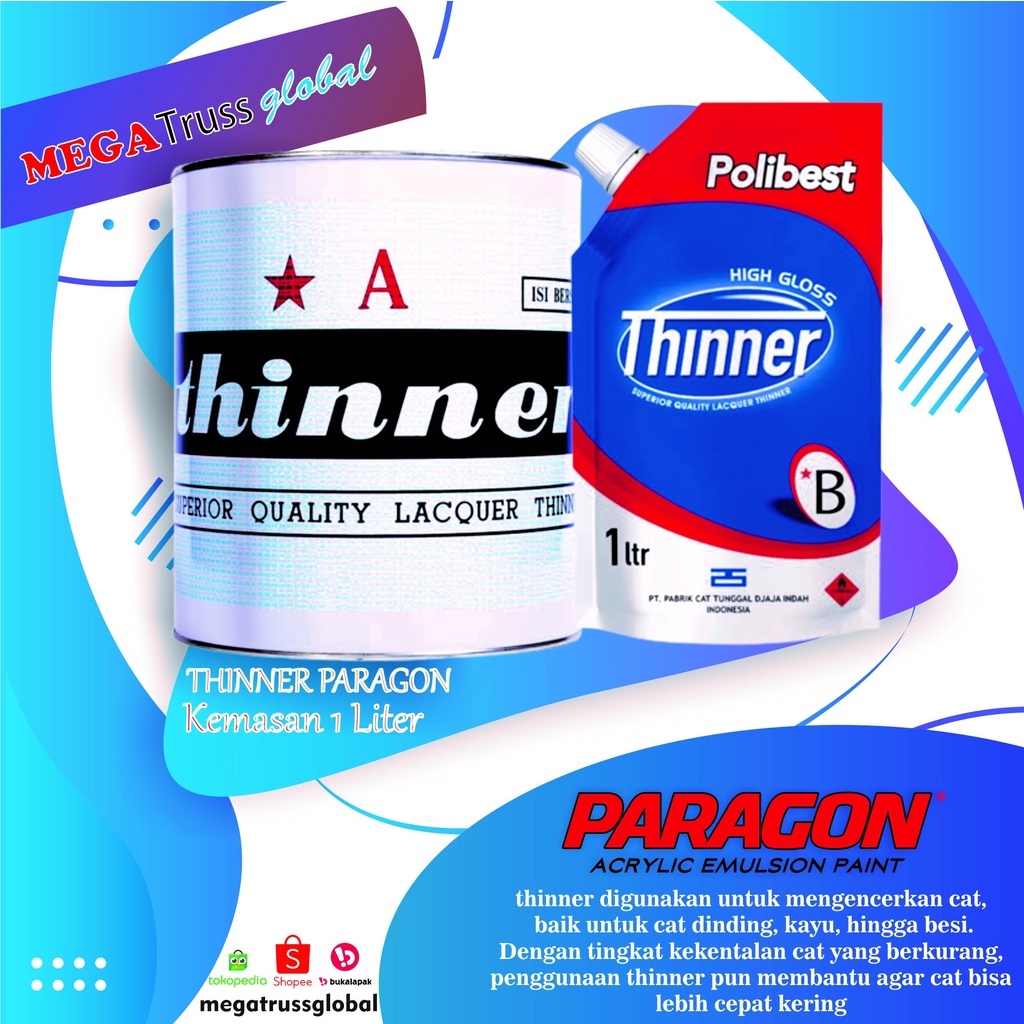 Jual Thinner Paragon 1 liter, Thinner Murah, Tiner murah untuk cat ...