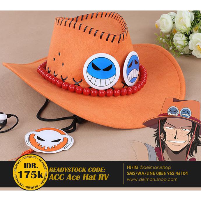 Jual TOPI ANIME COSPLAY ONE PIECE PORTGAS D ACE ONEPIECE - ACC ACE HAT ...
