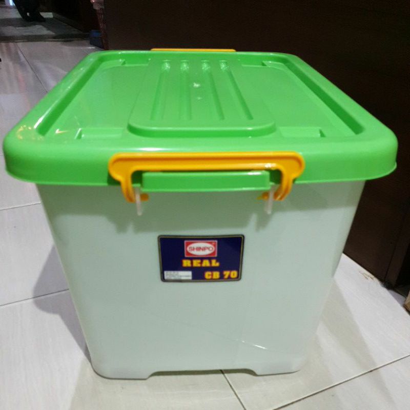 Jual CONTAINER/BOX SHINPO CB 70 LTR PAKAI RODA(warna tutup random ...