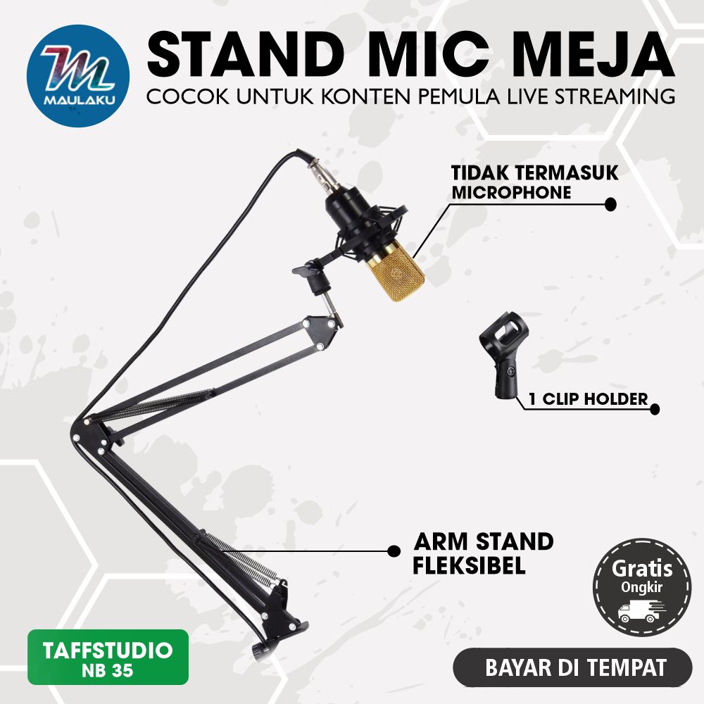 Jual Stand Mic Meja Lazypod Microphone Arm Stand Suspensi Mikrofon ...
