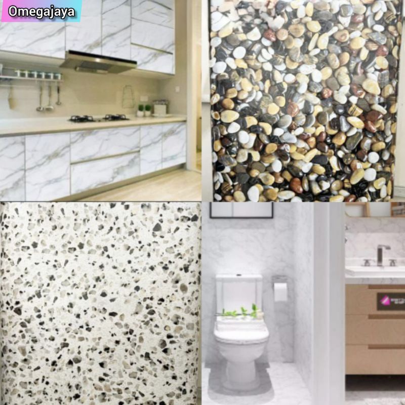 Jual Sticker marmer glossy sticker wallpaper meja sticker motif kayu ...