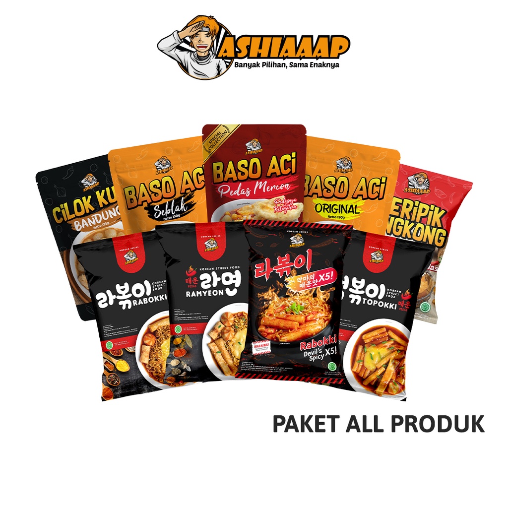 Jual Ashiaaap Food All Varian Topokki Rabokki Ramyoen Baso Aci Keripik ...