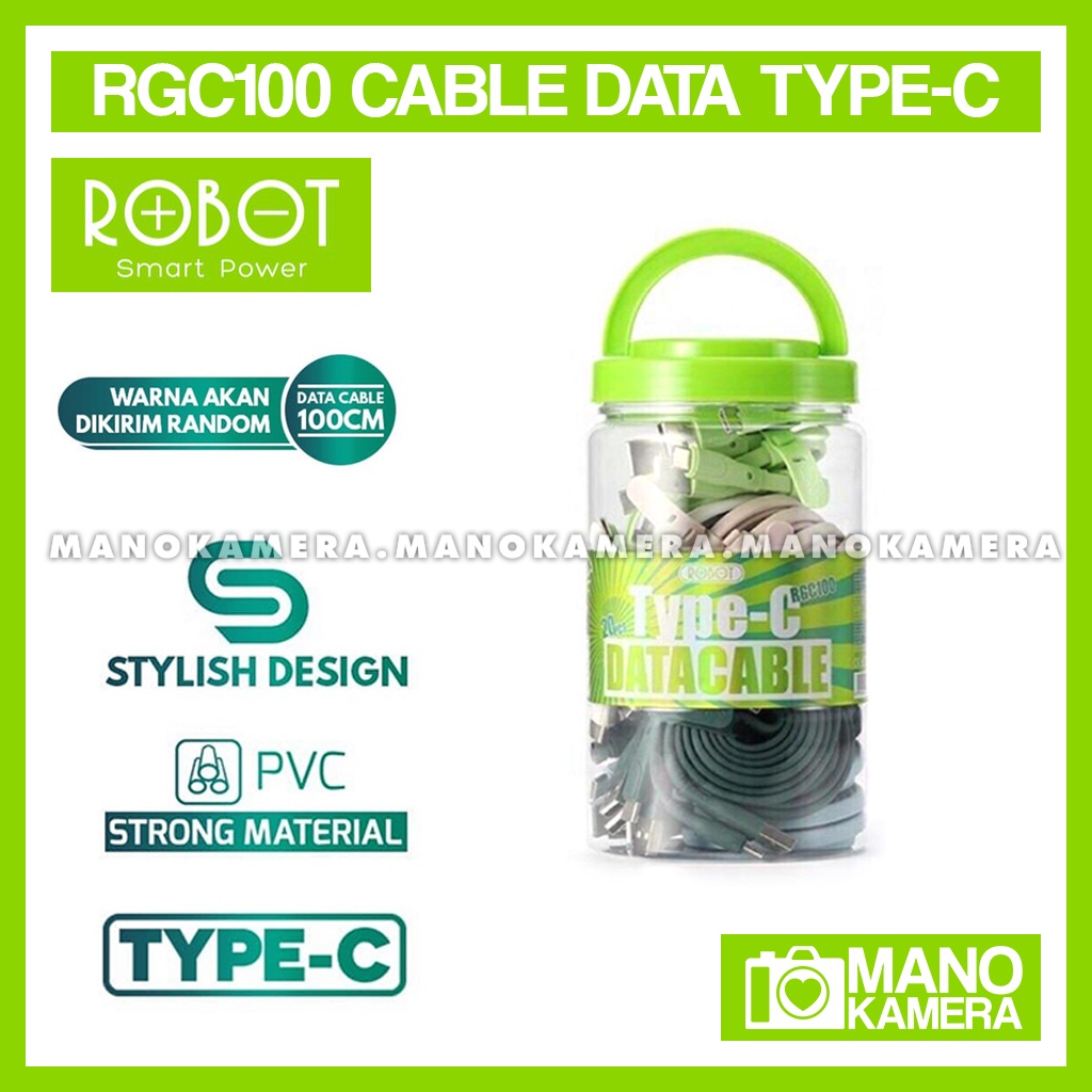 Jual Kabel Data ROBOT RGC100 Android iOS Type-C 1M 100cm Data Cable ...