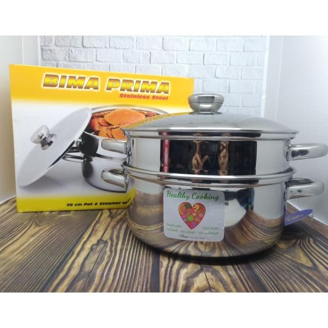 Jual BIMA Prima Panci Pot Steamer Kukusan 2 Susun Kompor Listrik 20Cm ...