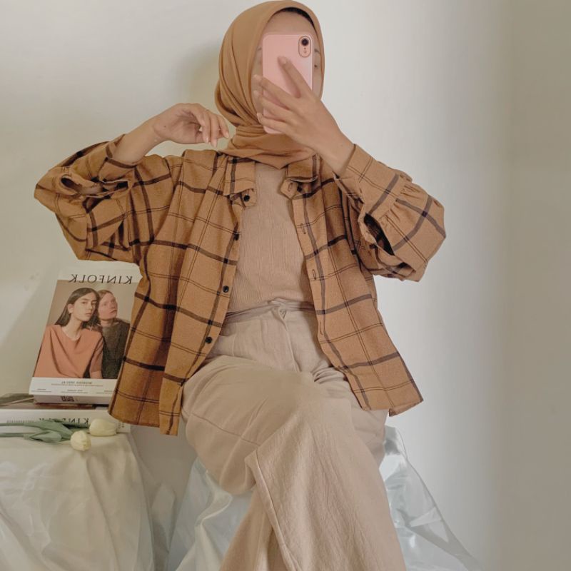 Jual CROP TOP BLOUSE / NUMMA SHIRT / KEMEJA FLANEL / KEMEJA KOTAK ...