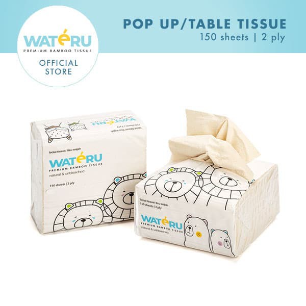 Jual Wateru Natural Bamboo Tissue / Tisu Bambu - PopUp 150s, 20 pack ...