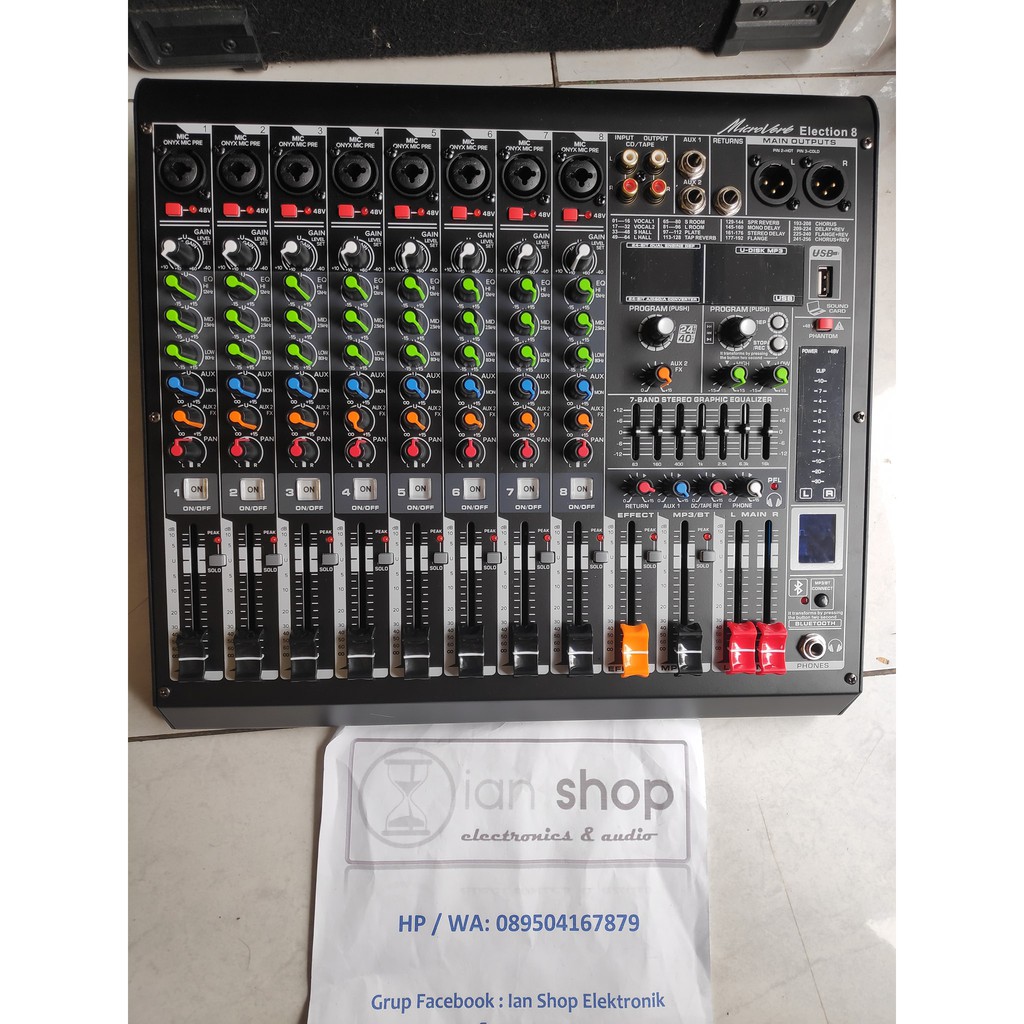 Jual Mixer Audio Microverb Election8 Election 8 By Alesis 8 Channel Full Mic Efek 256 Digital ...