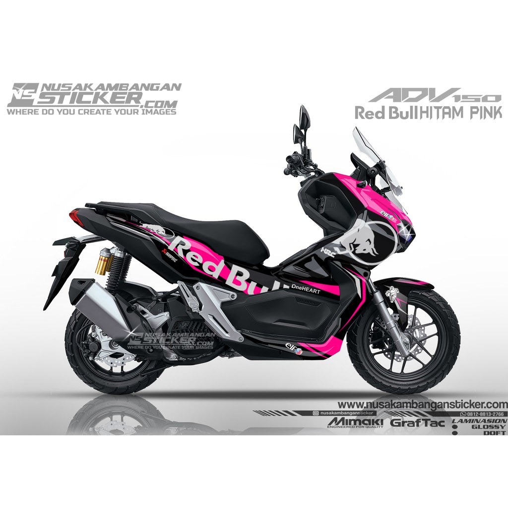 Jual Decal Stiker ADV 150 GRAFIS Banteng HITAM PINK | Shopee Indonesia