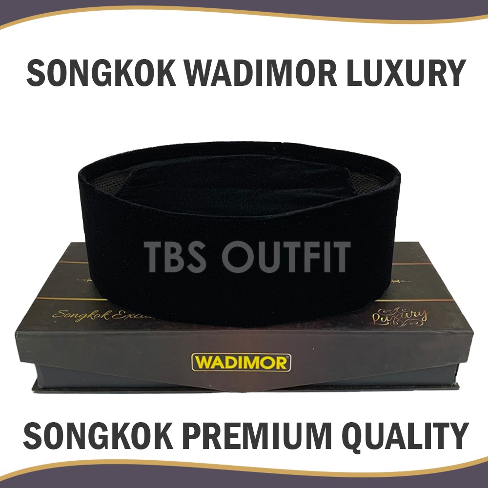Jual Peci Mewah WADIMOR LUXURY Original Tinggi 9 Cm Songkok Solat Hitam ...