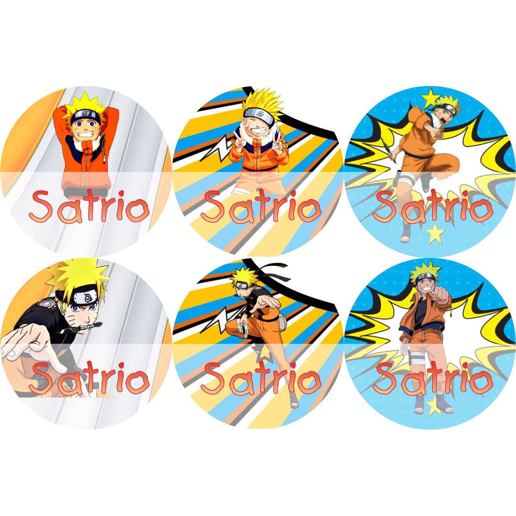 Jual STIKER LABEL NAMA WATERPROOF CIRCLE NARUTO | Shopee Indonesia
