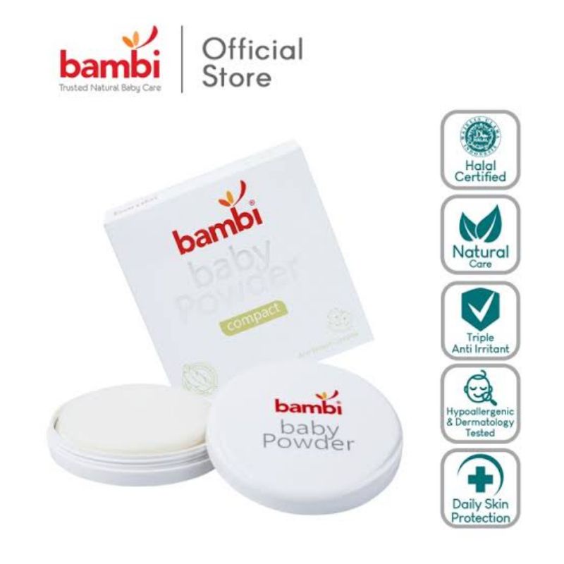Jual Bambi Baby Powder Compact 40 g / Bedak Bayi / Bedak Bambi | Shopee ...