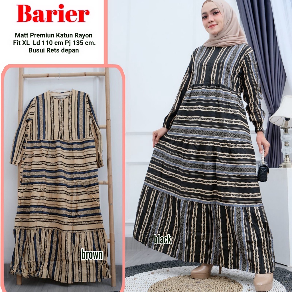 Jual GAMIS BARIER DRESS MUSLIM MATT PREMIUM KATUN RAYON | Shopee Indonesia