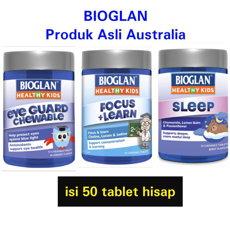 Jual Bioglan eye guard Chewable isi 50/Bioglan focus and learn/bioglan ...