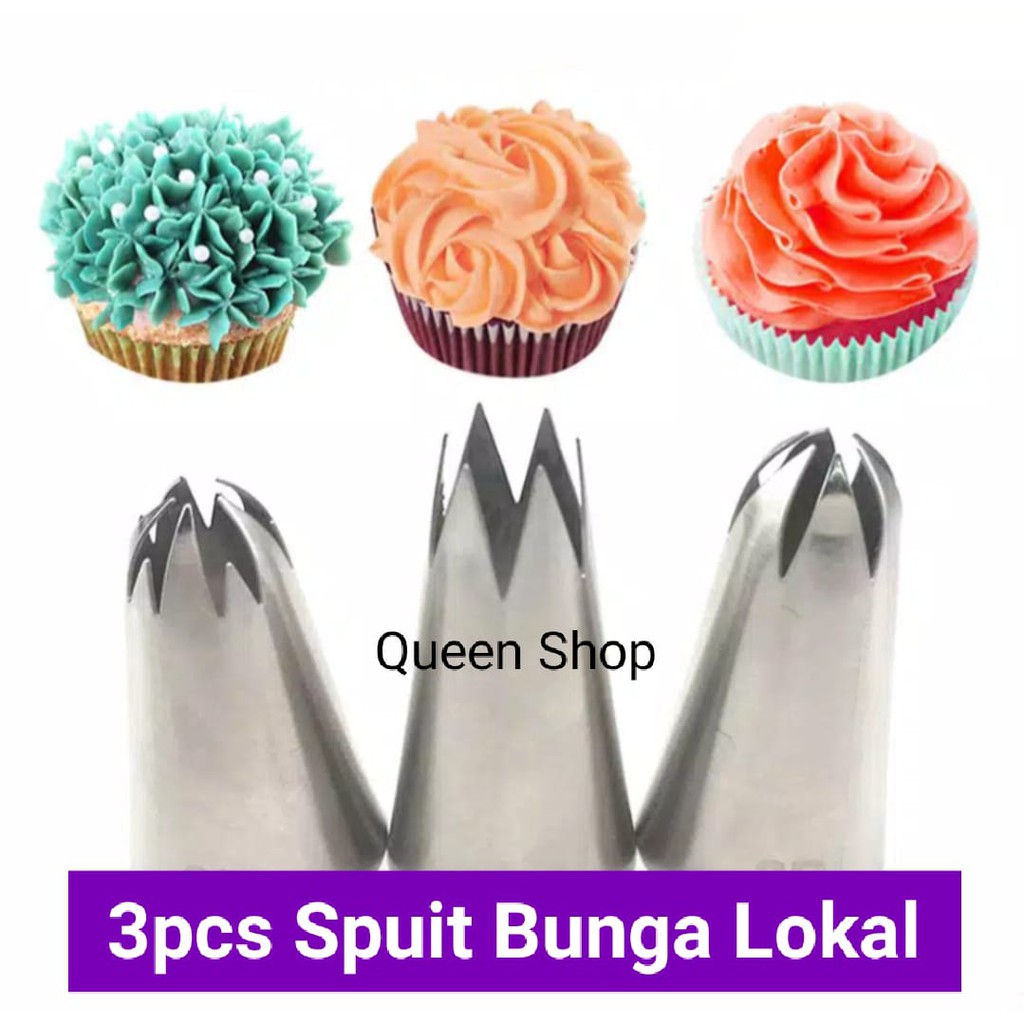 Jual 3pcs Spuit Bunga Lokal Stainless | Shopee Indonesia