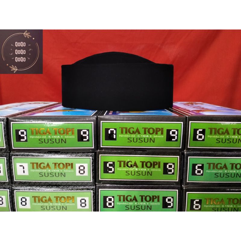 Jual KOPIAH SUSUN TIGA TOPI / PECI POLOS BELUDRU HALUS MERK TIGA TOPI ...
