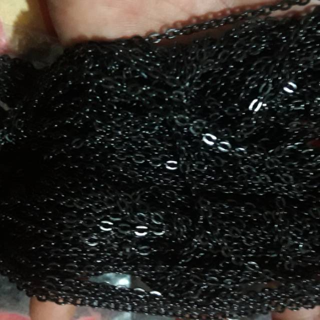 Jual Rantai hitam pipih 0.8 0.9(5m) | Shopee Indonesia