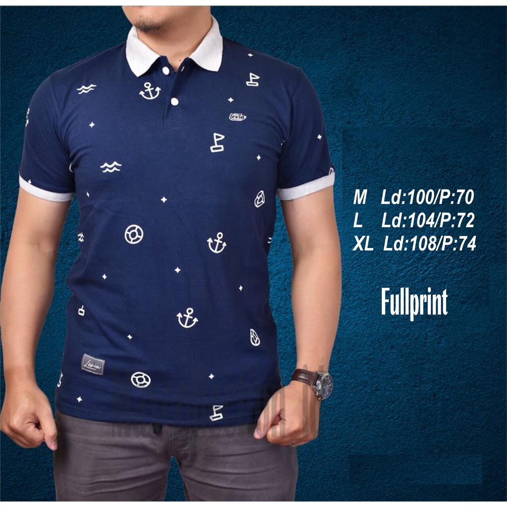 Jual maxcollection Polo Shirt Pria Lengan Pendek I Kaos Polo fullprint ...