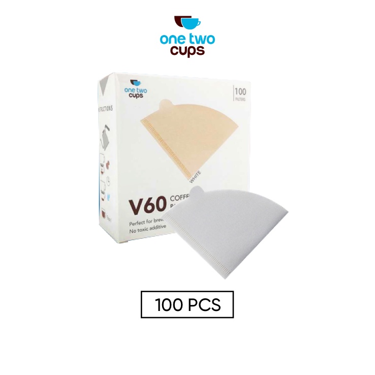 Jual One Two Cups Kertas Filter Saringan Kopi V60 Drip 1-2 Serve 100PCS V40 | Shopee Indonesia