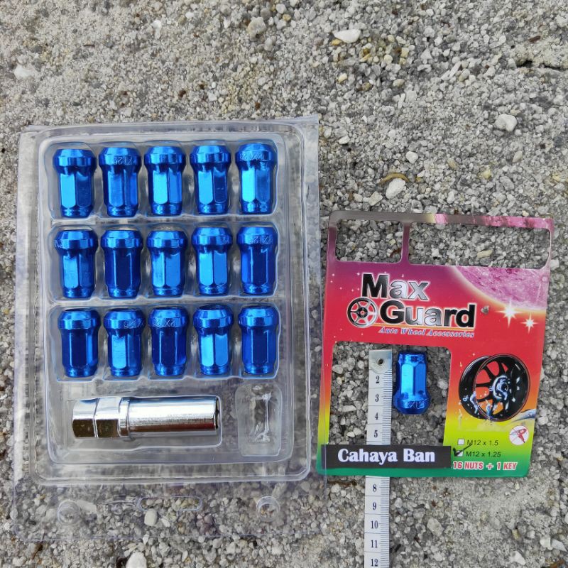 Jual Mur baut roda Max Guard 1,25 biru | Shopee Indonesia
