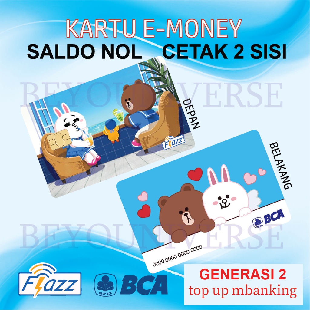 Jual KARTU E-money Line Cony Brown FLAZZ BCA gen 2 / MANDIRI Emoney Etoll Custom Hadiah bukan ...