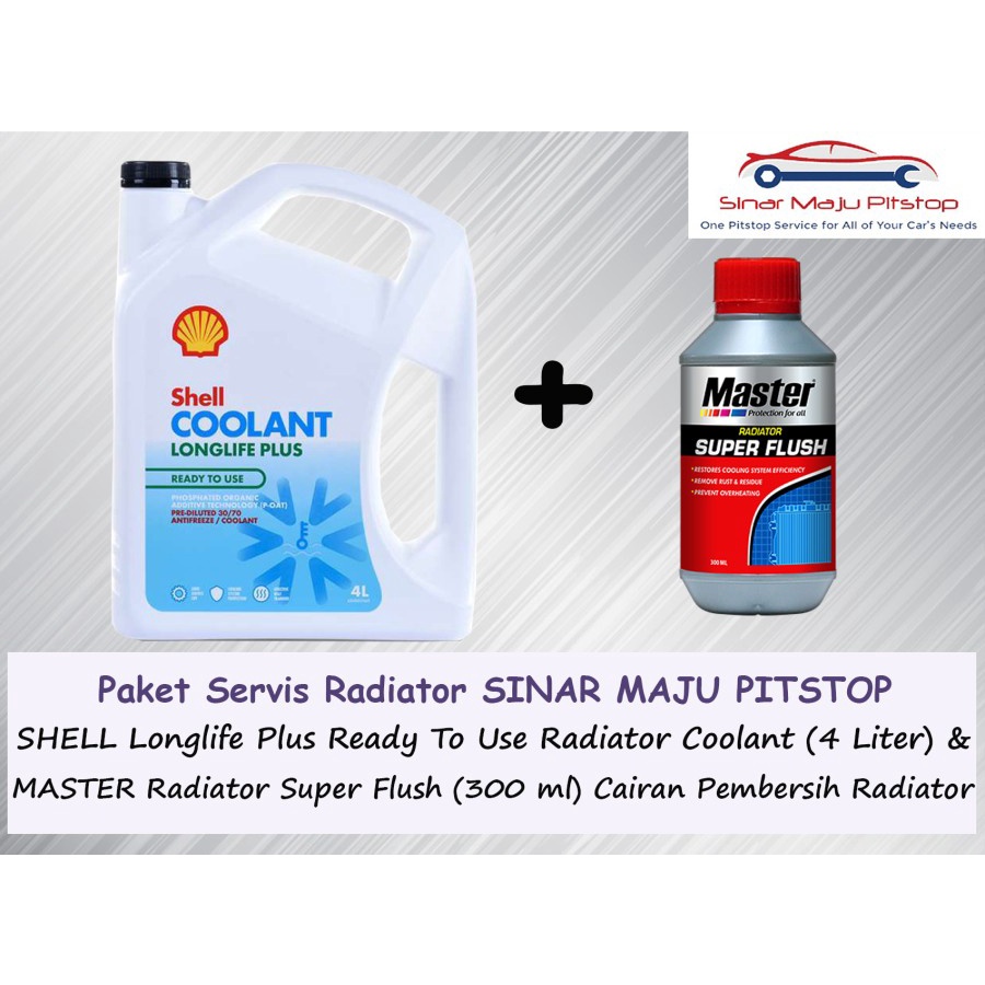 Jual Paket Servis Radiator SHELL Radiator Coolant 4 Liter & MASTER ...