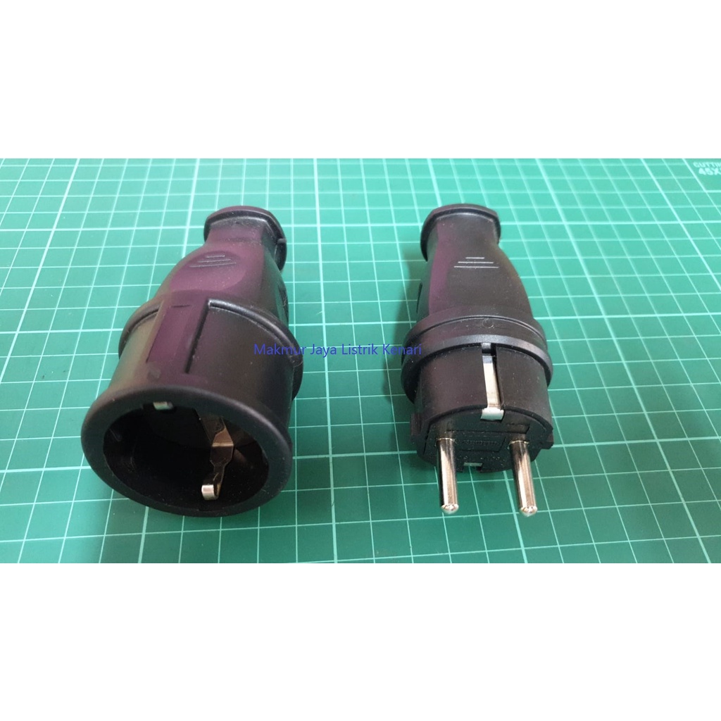 Jual STEKER KARET / COLOKAN LISTRIK KARET MESIN MALE FEMALE 1SET ...