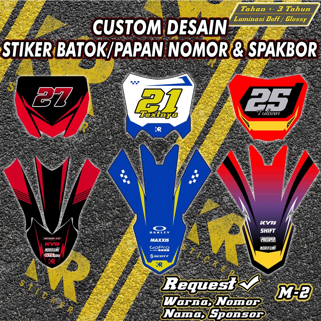 Jual Stiker CUSTOM Papan Nomor / Batok dan Spakbor CRF DTRACKER RMZ KX ...
