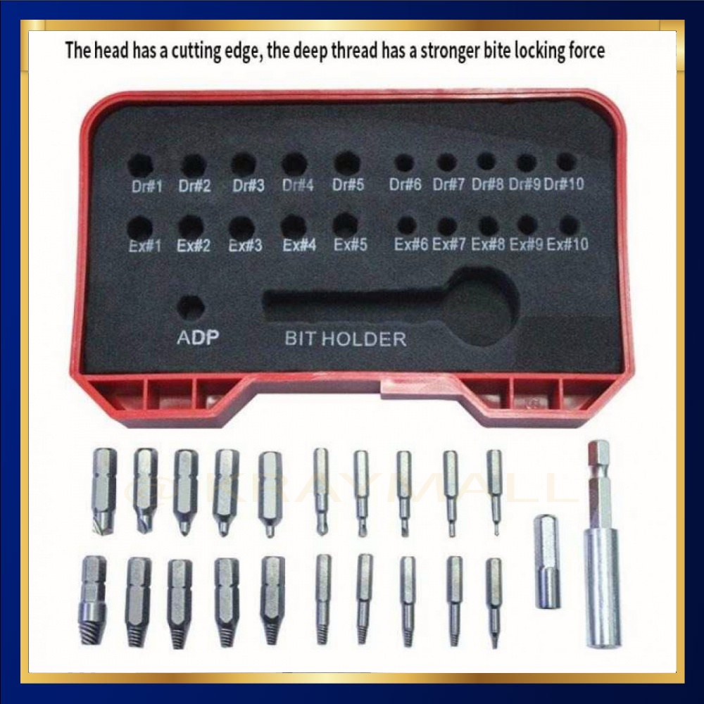 Jual Set Mata Bor Extractor Broken Screw Remover 22 in 1 - S2 | Shopee ...