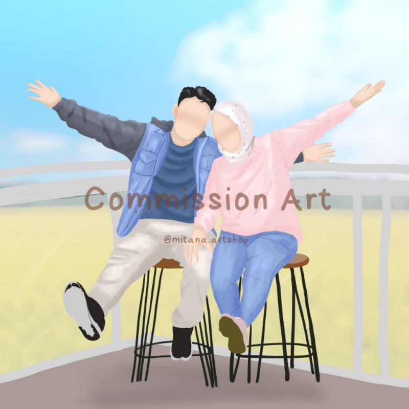 Jual Ilustrasi faceless/kartun faceless/kado gambar/art soft file/jasa ...