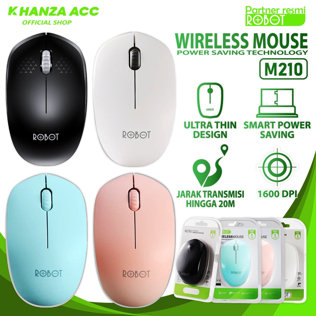 Jual KHANZAACC ROBOT M210 2.4G WIRELESS OPTICAL MOUSE | Shopee Indonesia