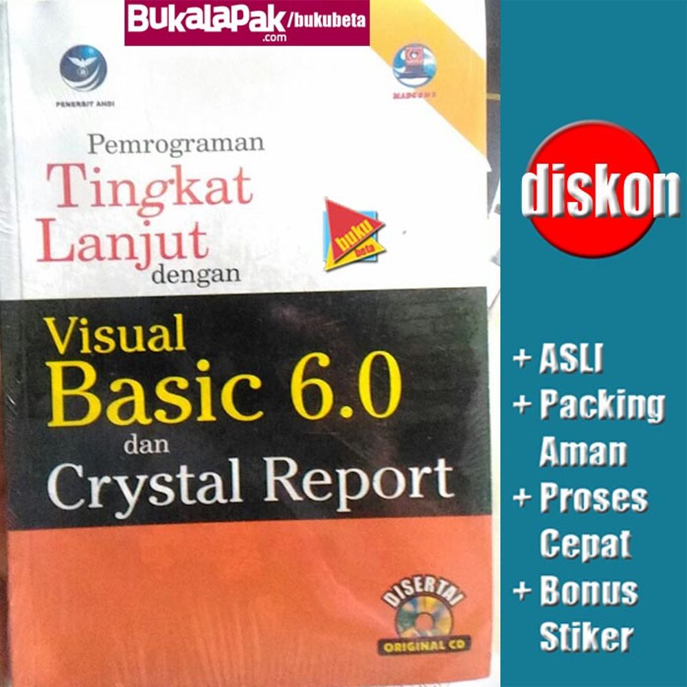 Jual Pemrograman Tingkat Lanjut Dengan Visual Basic 6 0 Dan Crystal Report CD Madcoms | Shopee ...