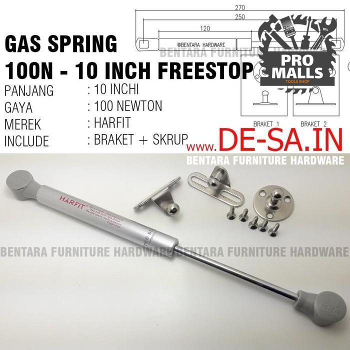 Jual Harfit 10 Inchi x 100 Newton Gas Spring Hidrolik Free Stop ...