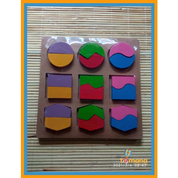 Jual PUZZLE FRAKSI CHUNKY GEOMETRI JUMBO/ PUZZLE PECAHAN TIMBUL /PUZZLE ...