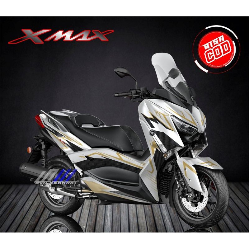 Jual STICKER DECAL YAMAHA XMAX WHITE GOLD LIST GRAFIS | Shopee Indonesia