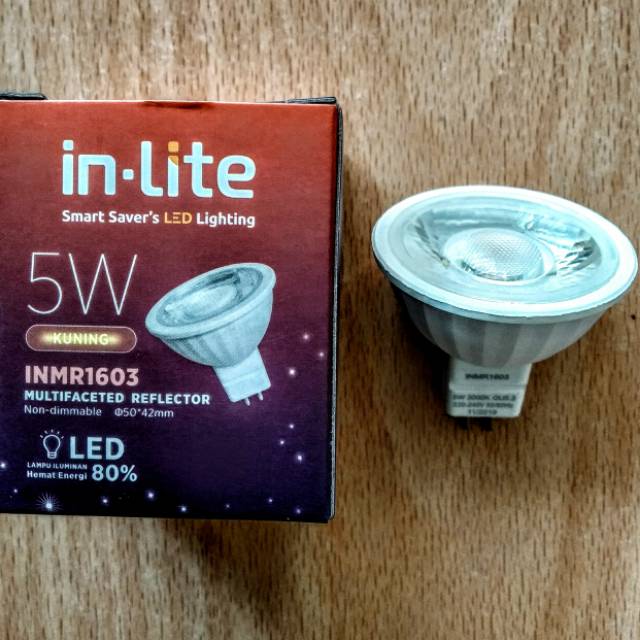 Jual Led halogen 5w inlite mr16 220v warm white 3000k | Shopee Indonesia