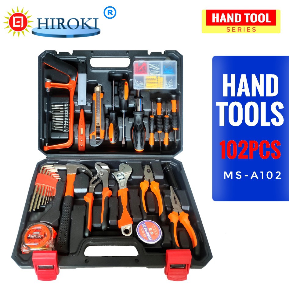 Jual HIROKI Tool Kit Set 102 pc. Box Peralatan Pertukangan Hand Tools ...