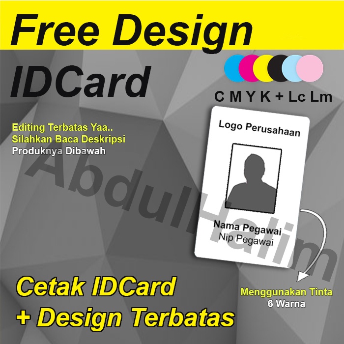 Jual Cetak ID CARD kartu nama idcard free design terbatas bahan Berkualitas | Shopee Indonesia