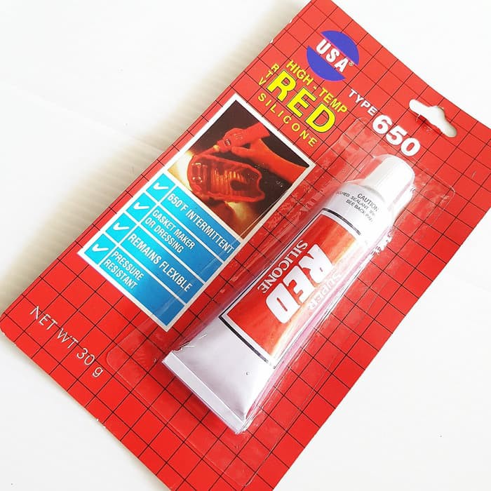 Jual Lem High Temp RED Silicone USA 650 30gr - Sealant Paking Gasket ...
