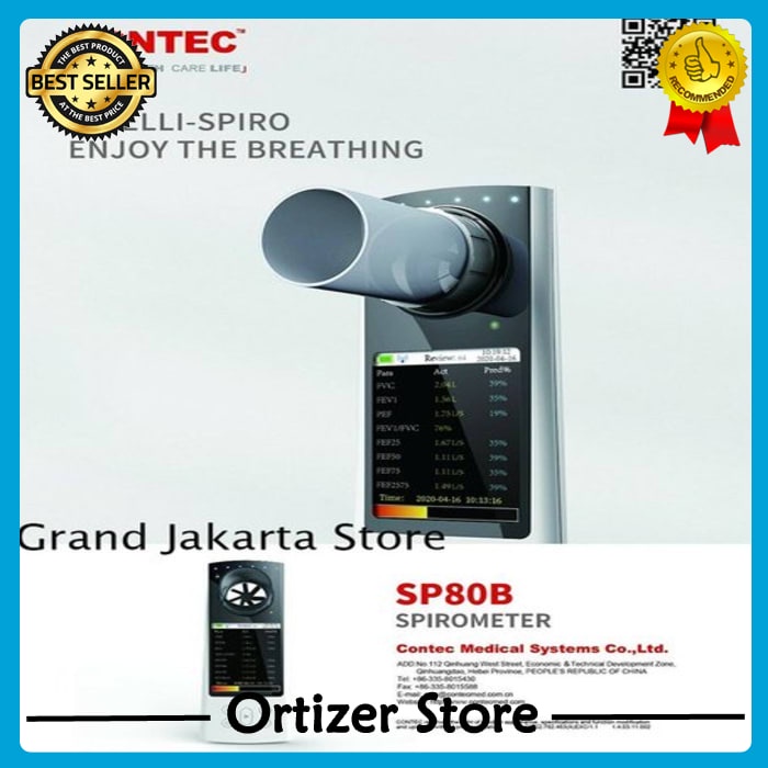 Jual Promo Spirometer CONTEC SP80B Color Lung Spiro Meter Tester SP-80B ...