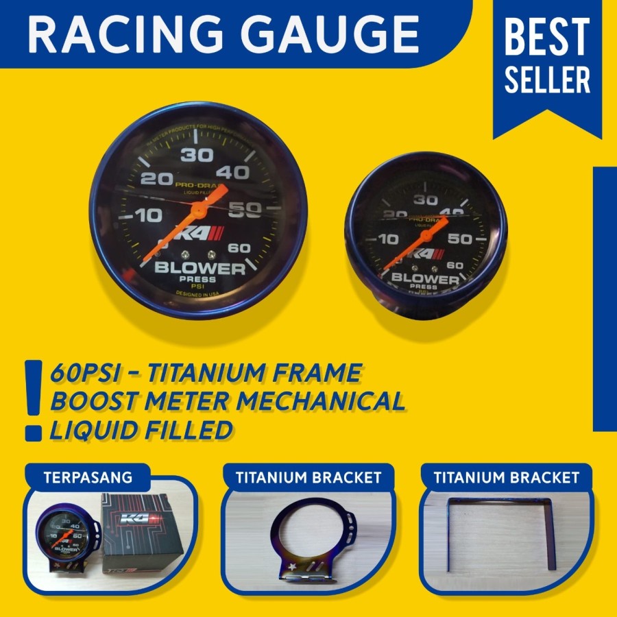 Jual R4 Thailand Mechanical BOOST meter Gauge Like Autometer Blower ...